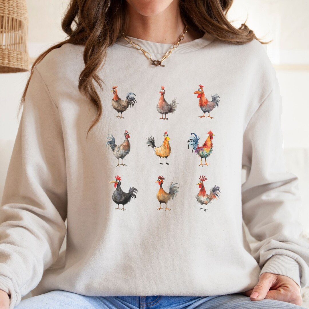 Chicken Sweatshirt Farm Chicken Shirt Funny Chicken Shirt Cottage Core ...
