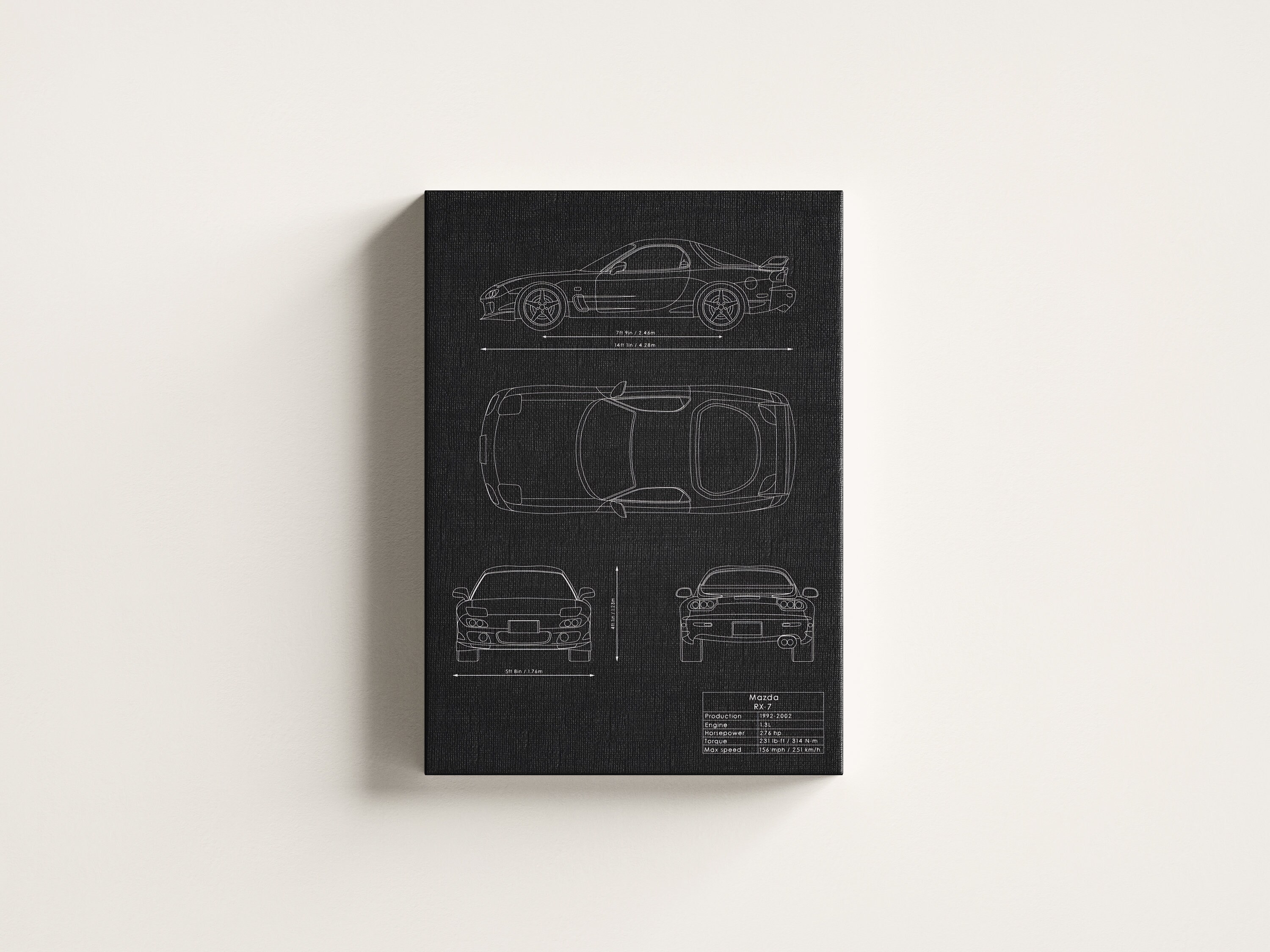 Mazda RX-7 Canvas Poster, RX-7, Mazda Rx, Spor Car Poster, JDM Wall Art ...