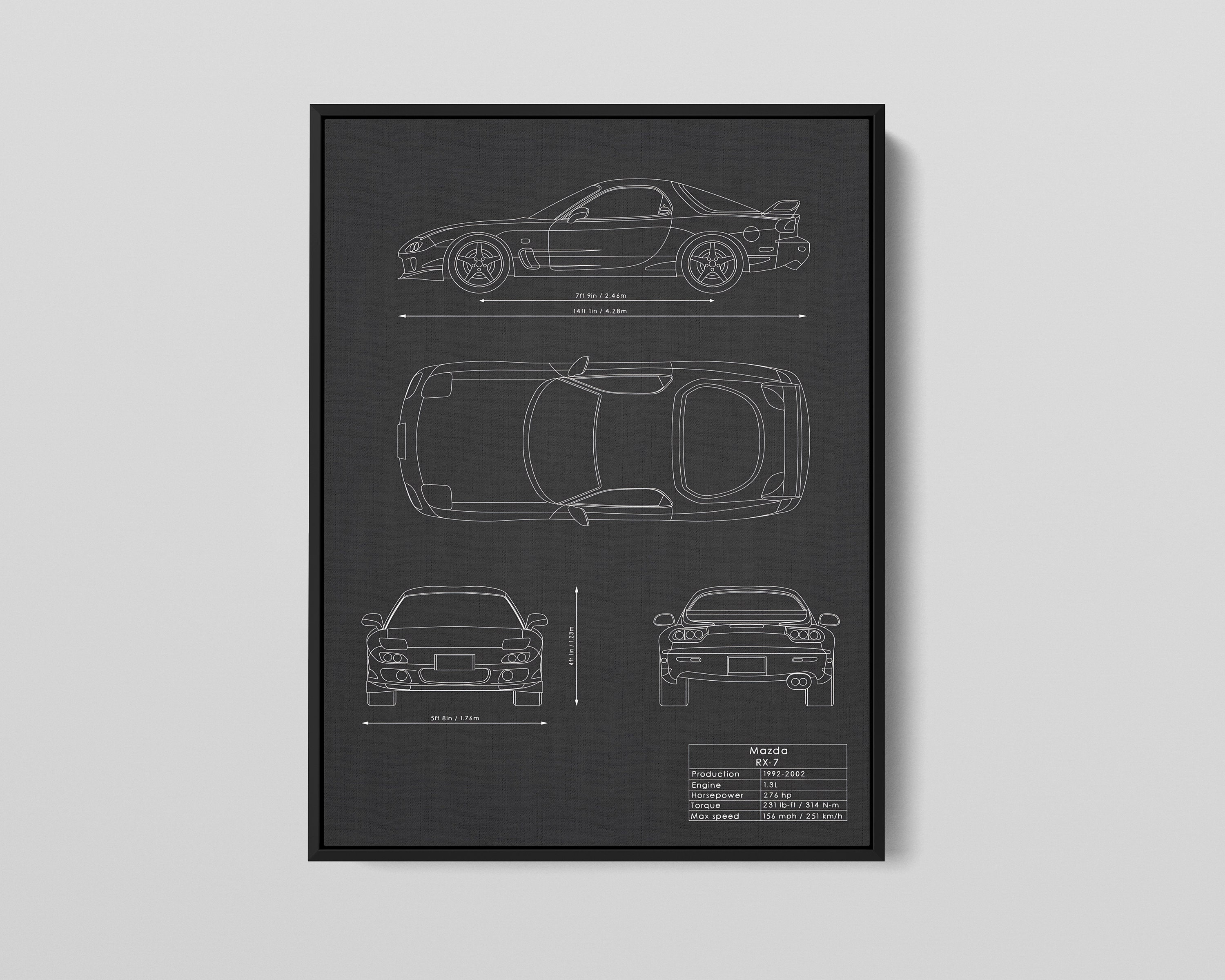 Mazda RX-7 Canvas Poster RX-7 Mazda Rx Spor Car Poster JDM - Etsy
