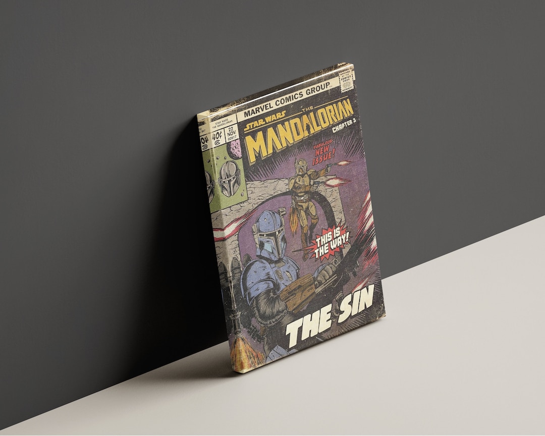 The Mandalorian Comic Book Canvas Wall Decor Heavy Mando This is the ...