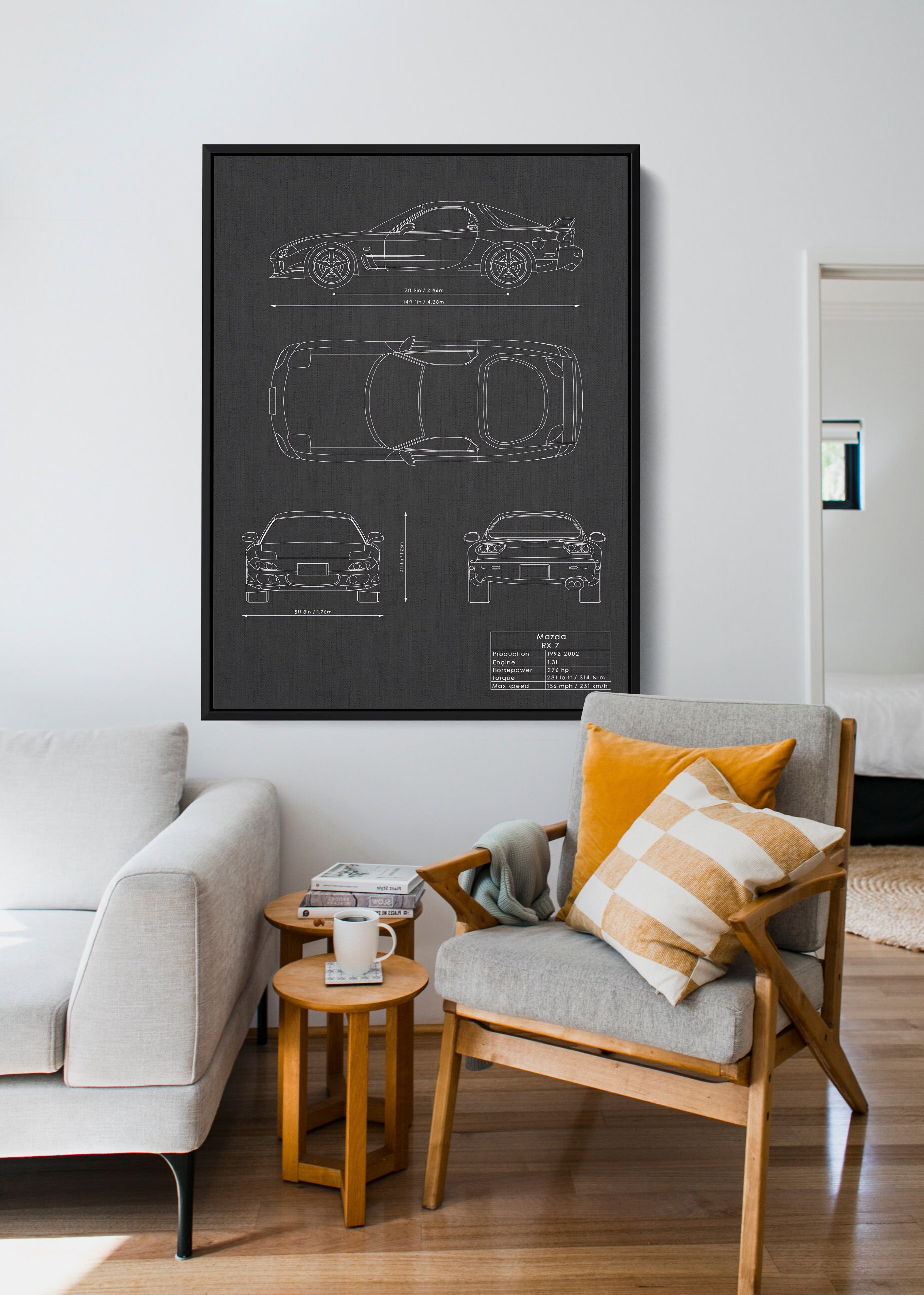 Mazda RX-7 Canvas Poster RX-7 Mazda Rx Spor Car Poster JDM - Etsy