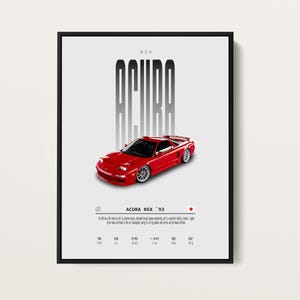 Acura NSX, Honda NSX 1993 Poster, JDM Canvas, Hyper Car Canvas, Super ...