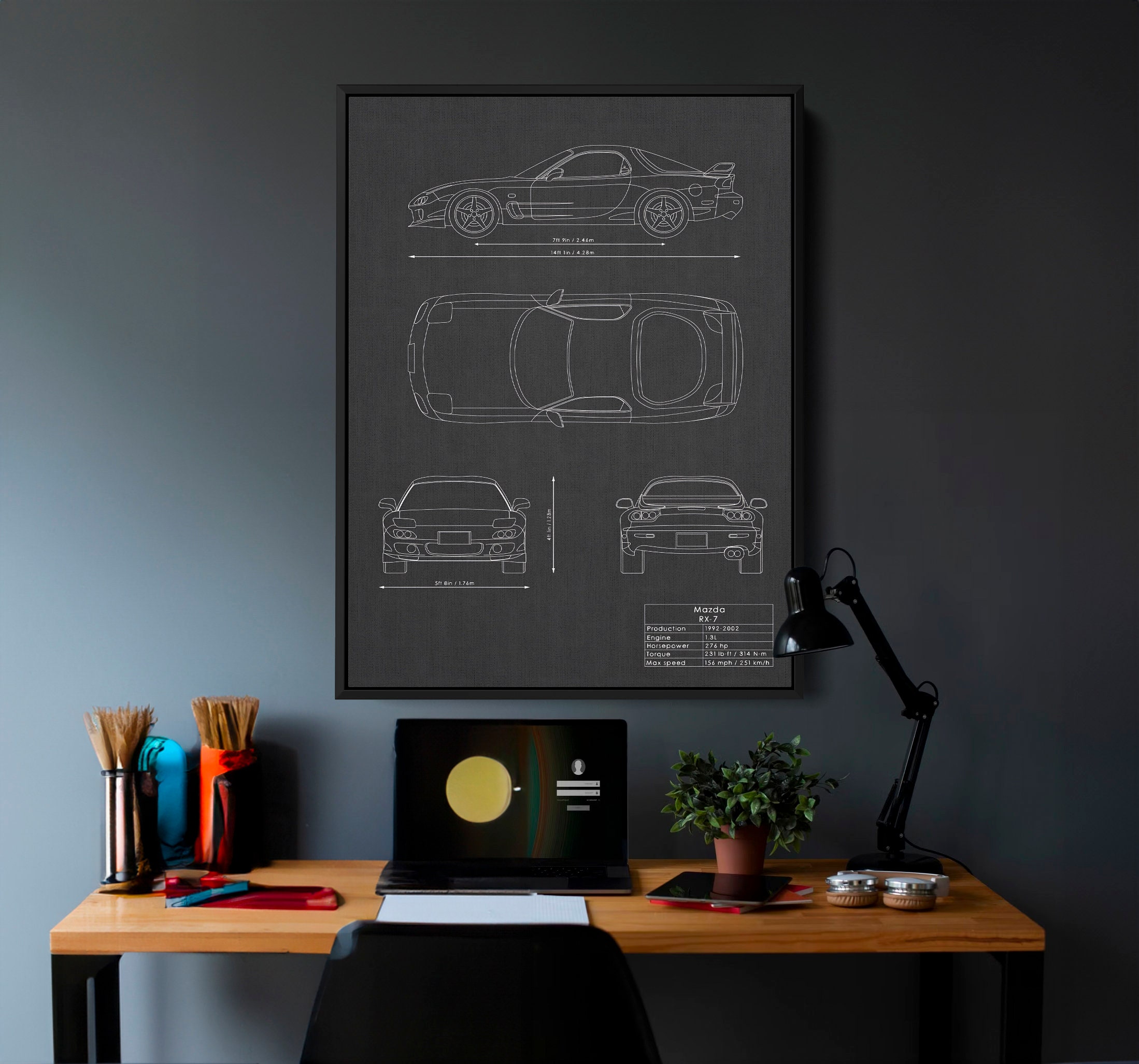 Mazda RX-7 Canvas Poster RX-7 Mazda Rx Spor Car Poster JDM - Etsy