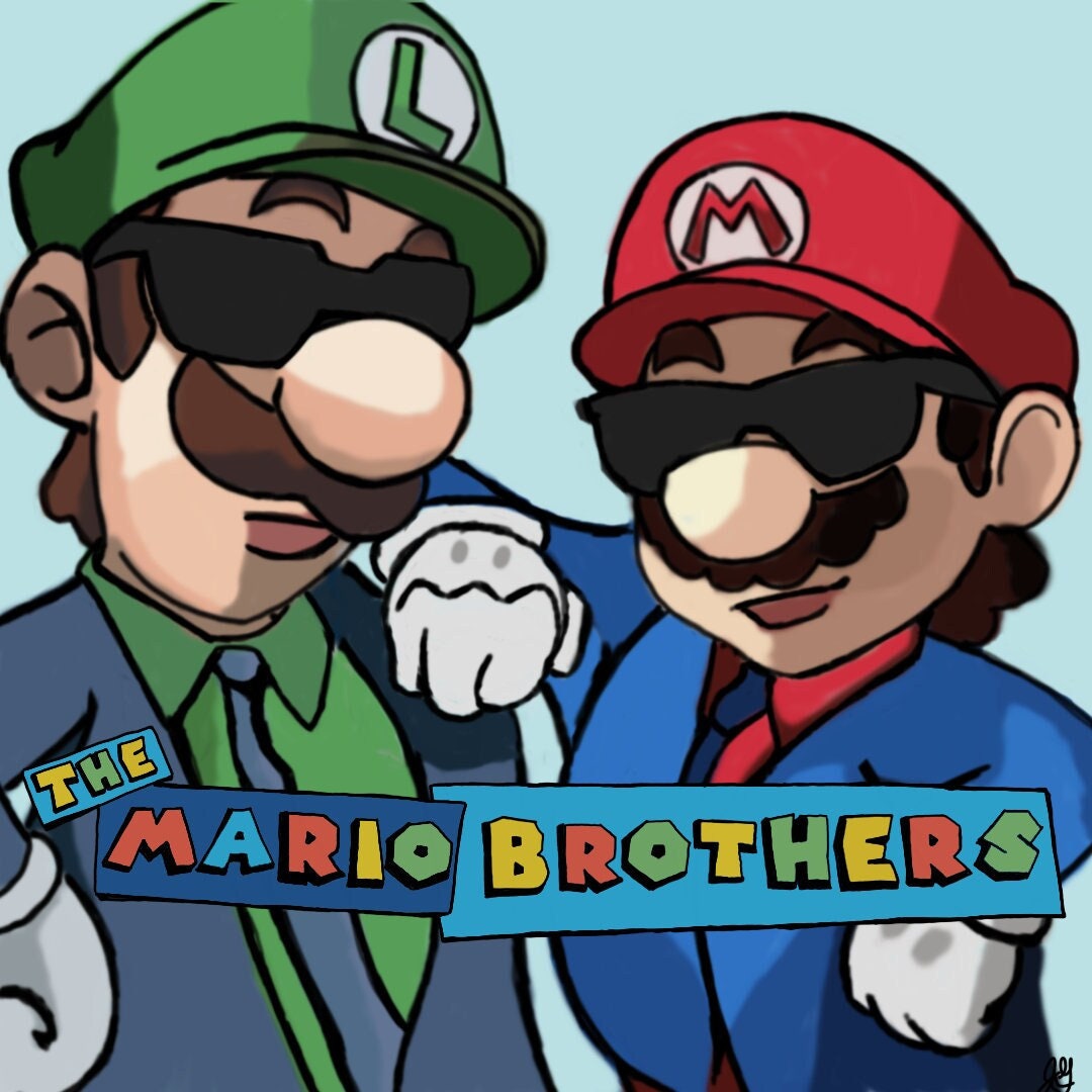 8X10 the Mario Brothers Original Art Canvas Print - Etsy