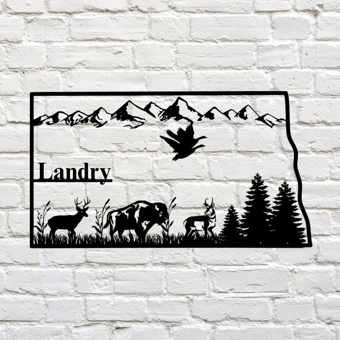 Metal North Dakota Sign, Custom Metal Sign, Personalized Sign, Camp ...
