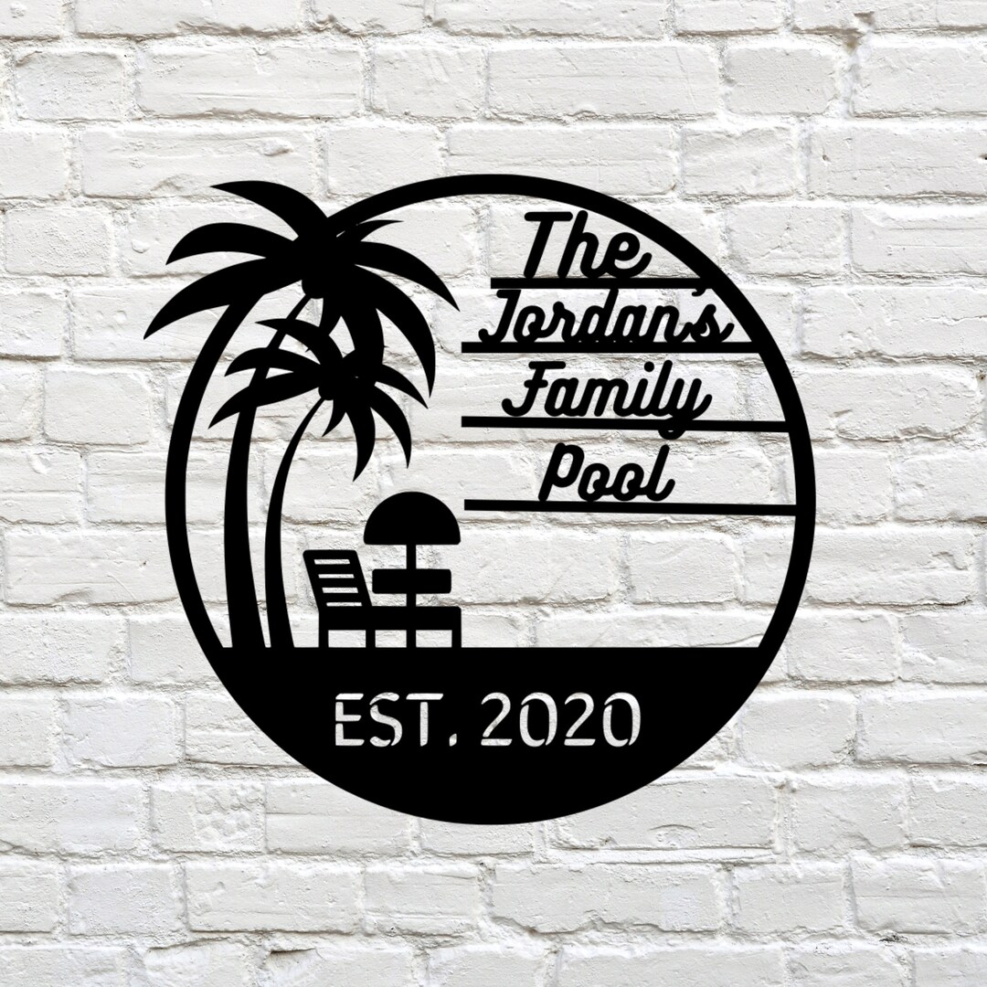 Personalized Pool & Patio Metal Sign, Custom Patio Sign, Metal Patio ...