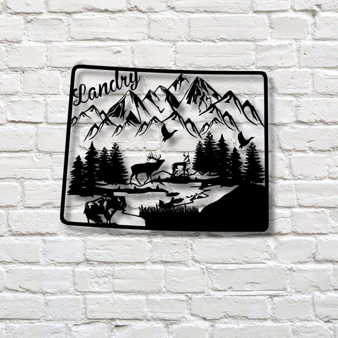 Metal Wyoming Sign, Custom Metal Sign, Personalized Sign, Camp Sign ...