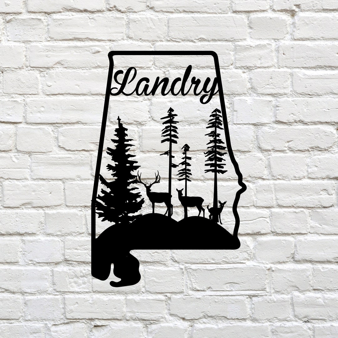 Metal Alabama Sign, Custom Metal Sign, Personalized Sign, Camp Sign ...
