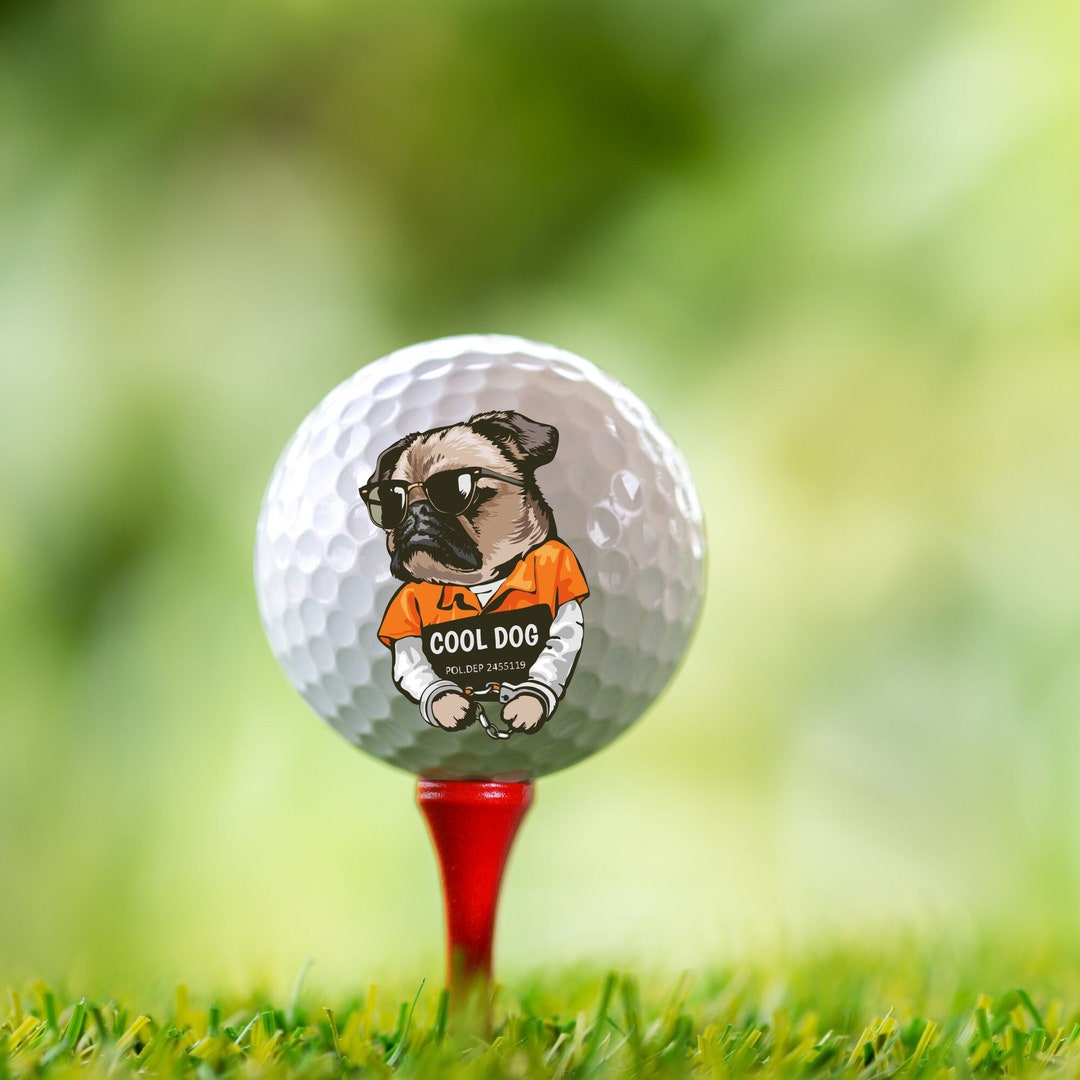 Custom Golf Ball, Pug Golf Ball, Dog on Golf Ball, Personalized Golf ...