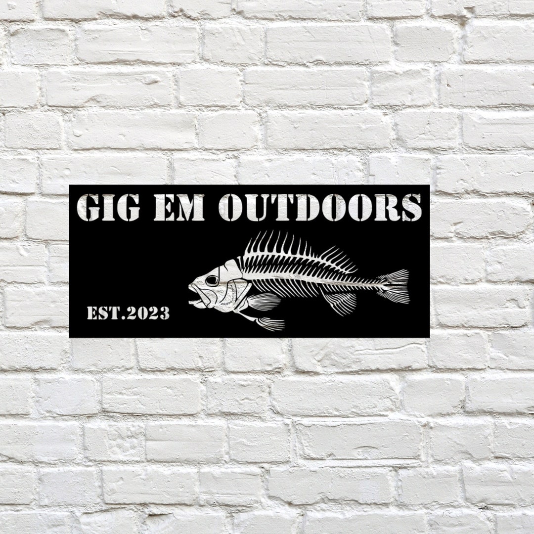 Metal Fish Sign, Custom Metal Sign, Personalized Sign, Camp Sign, Camp ...