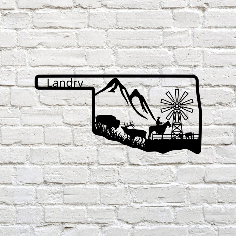 Metal Oklahoma Sign, Custom Metal Sign, Personalized Sign, Camp Sign ...