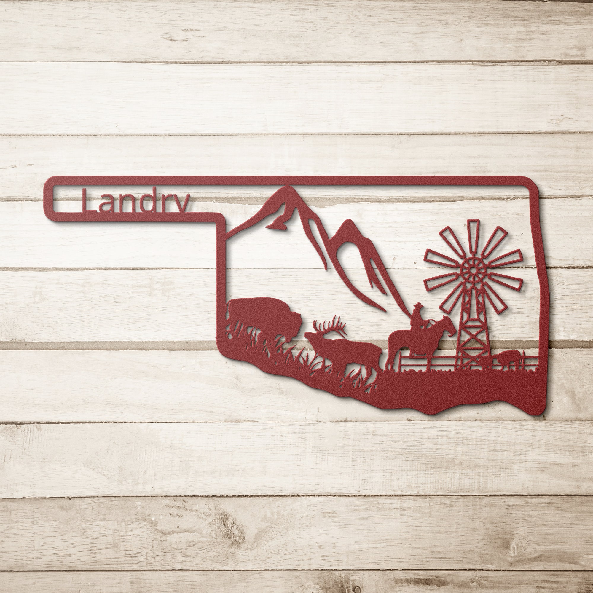 Metal Oklahoma Sign, Custom Metal Sign, Personalized Sign, Camp Sign ...
