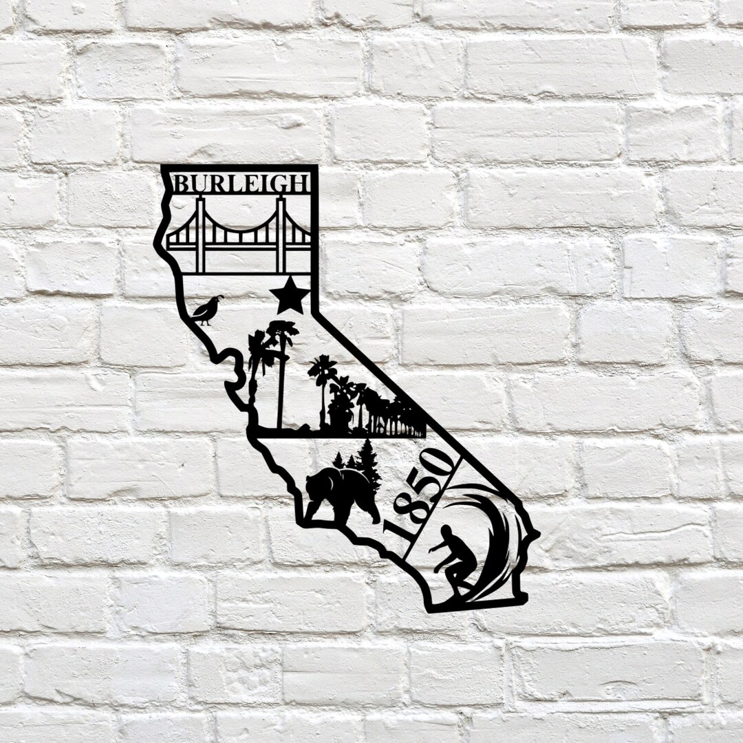 Metal California Sign, Custom Metal Sign, Personalized Sign, Shop Sign ...