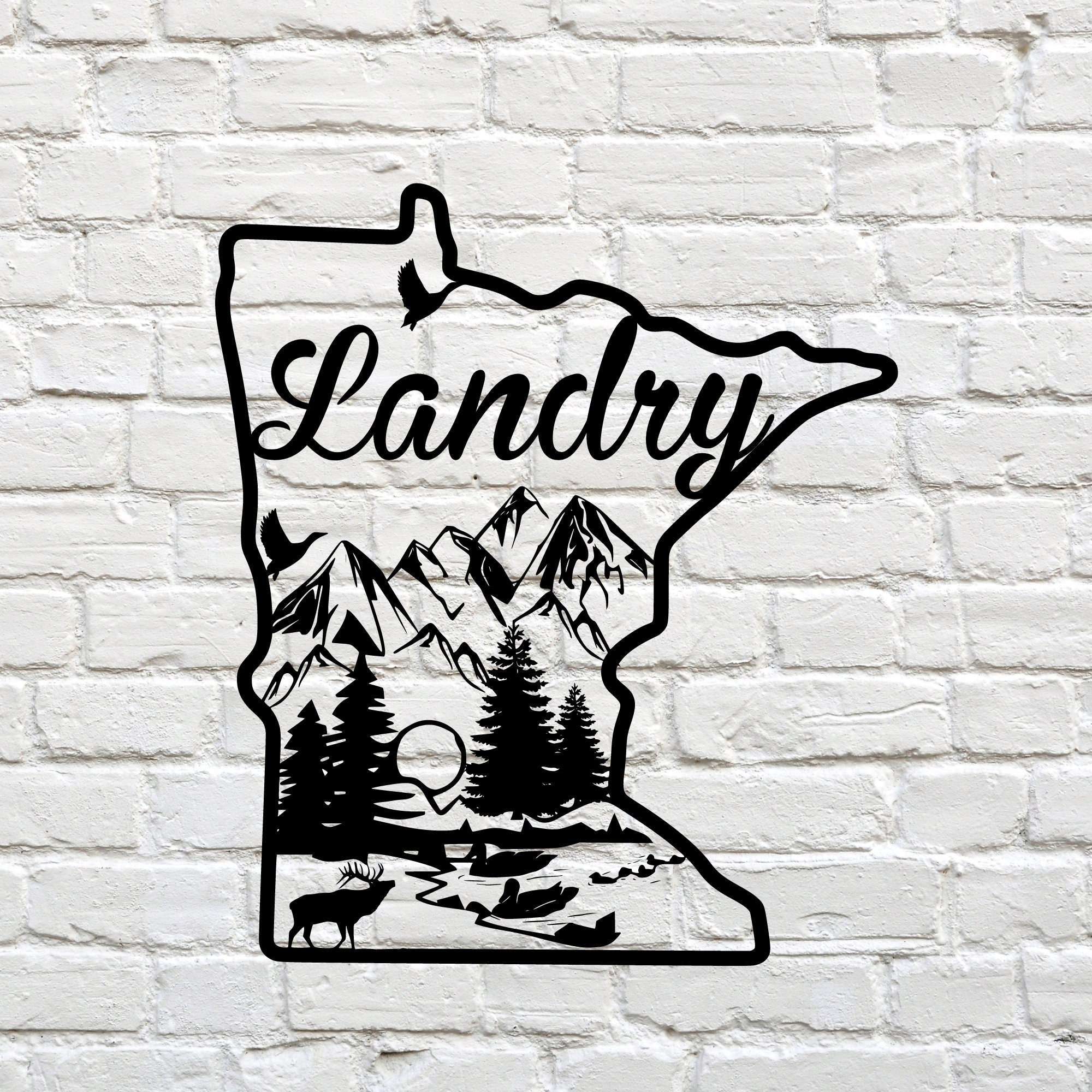 Metal Minnesota Sign, Custom Metal Sign, Personalized Sign, Camp Sign ...