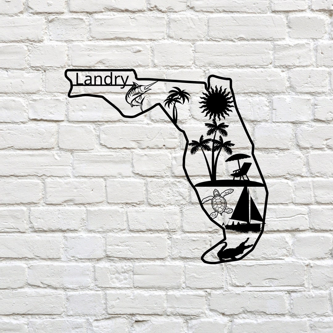 Metal Florida Sign, Custom Metal Sign, Personalized Sign, Camp Sign ...