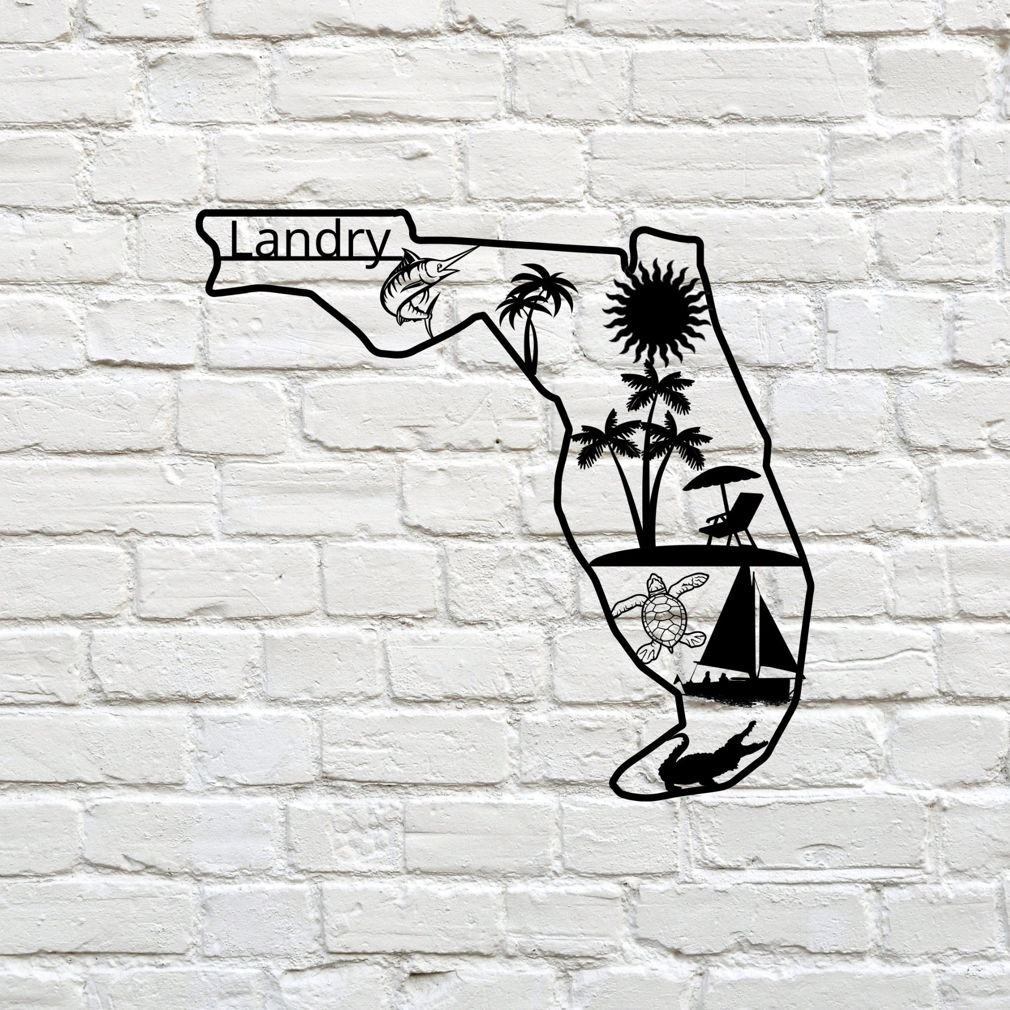 Metal Florida Sign, Custom Metal Sign, Personalized Sign, Camp Sign ...