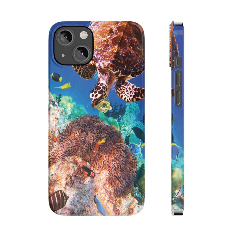 Sea Turtle Island Reef Tropical Beach Theme on Slim Phone Cases for ...