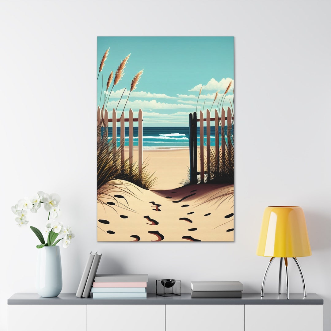 Path to the Beach House Decor Canvas Gallery Wrap, Tropical Vacation ...