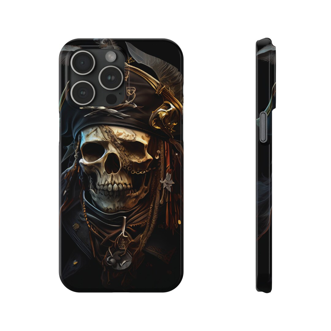 Pirate Skull Jolly Roger Tropical Beach Theme on Slim Phone Cases for ...