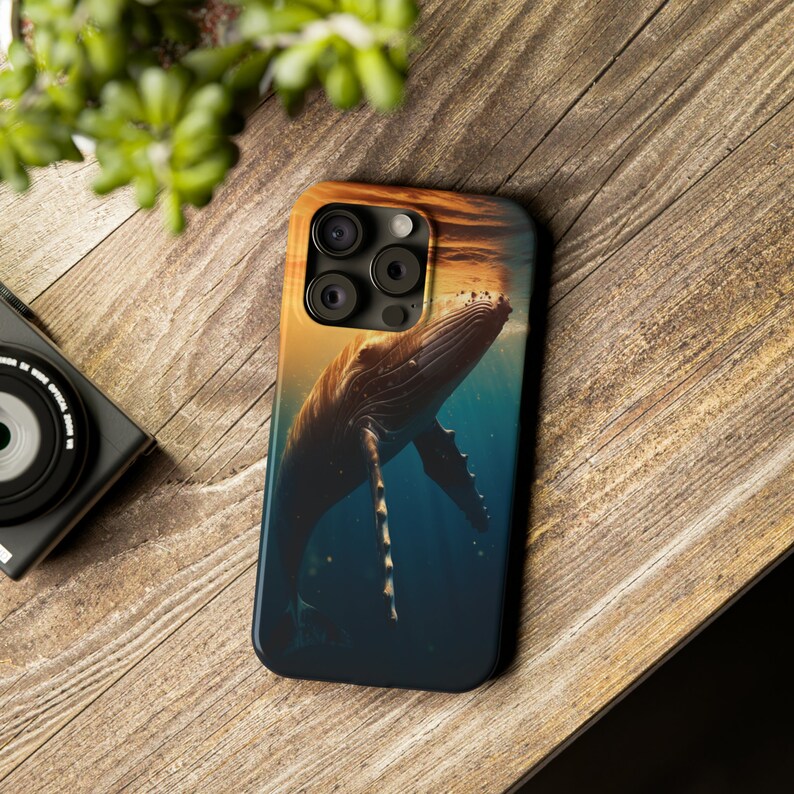 Humpback Whale Swimming in the Ocean Slim Phone Cases for iPhone 13, 14 ...