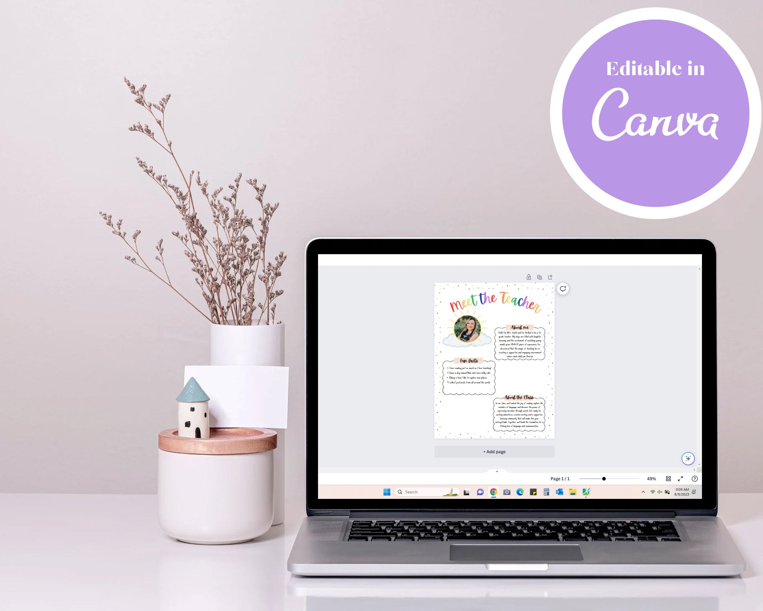 Meet the Teacher Classroom Printable Template, Meet the Teacher Letter ...