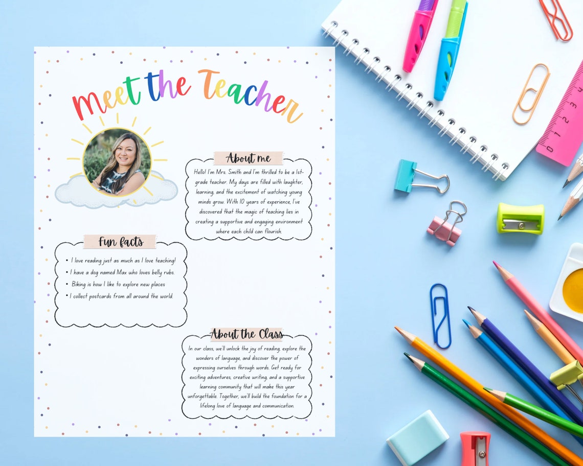 Meet the Teacher Classroom Printable Template, Meet the Teacher Letter ...