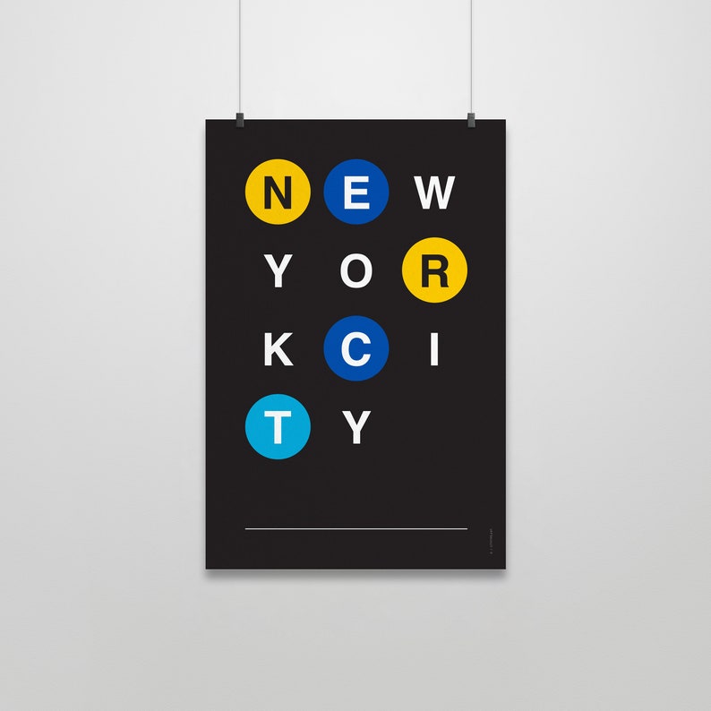 NYC – Subway Travel Typography Art Print – 01 - Etsy