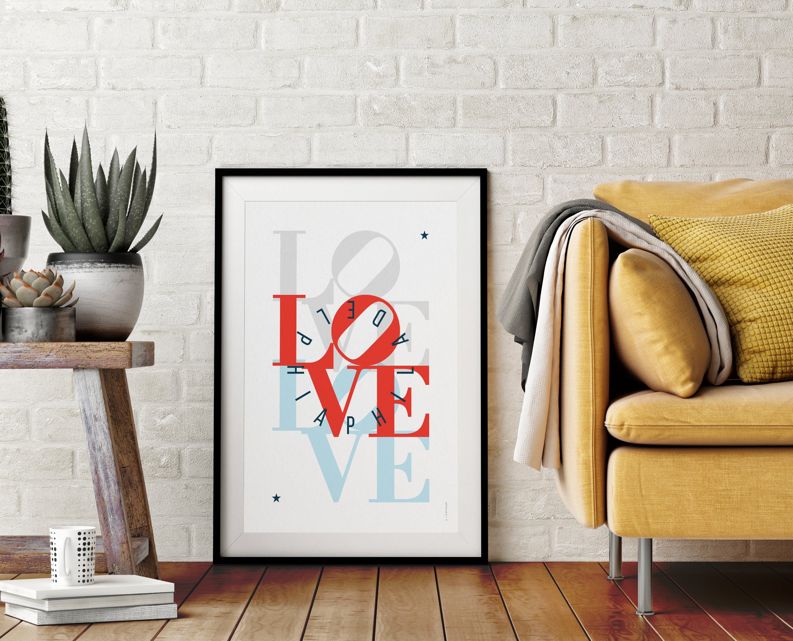 PHILLY Love Typography Wall Art Poster Print 01 - Etsy