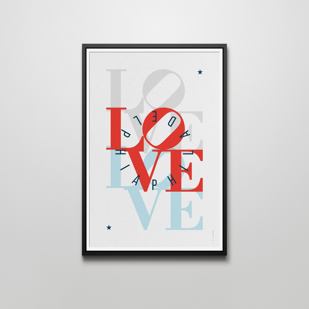 PHILLY Love Typography Wall Art Poster Print 01 - Etsy