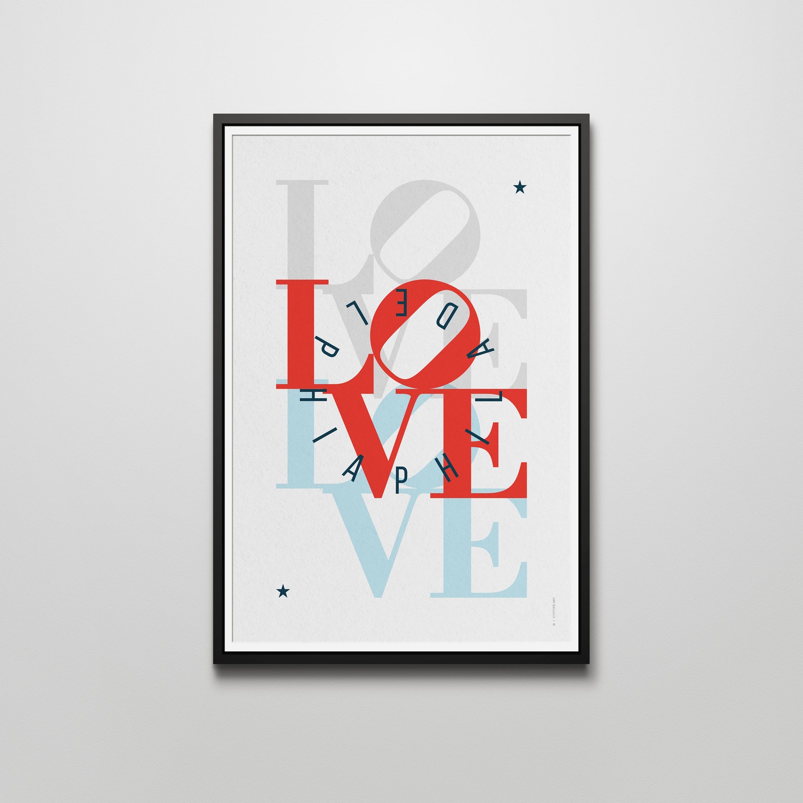 PHILLY Love Typography Wall Art Poster Print 01 - Etsy