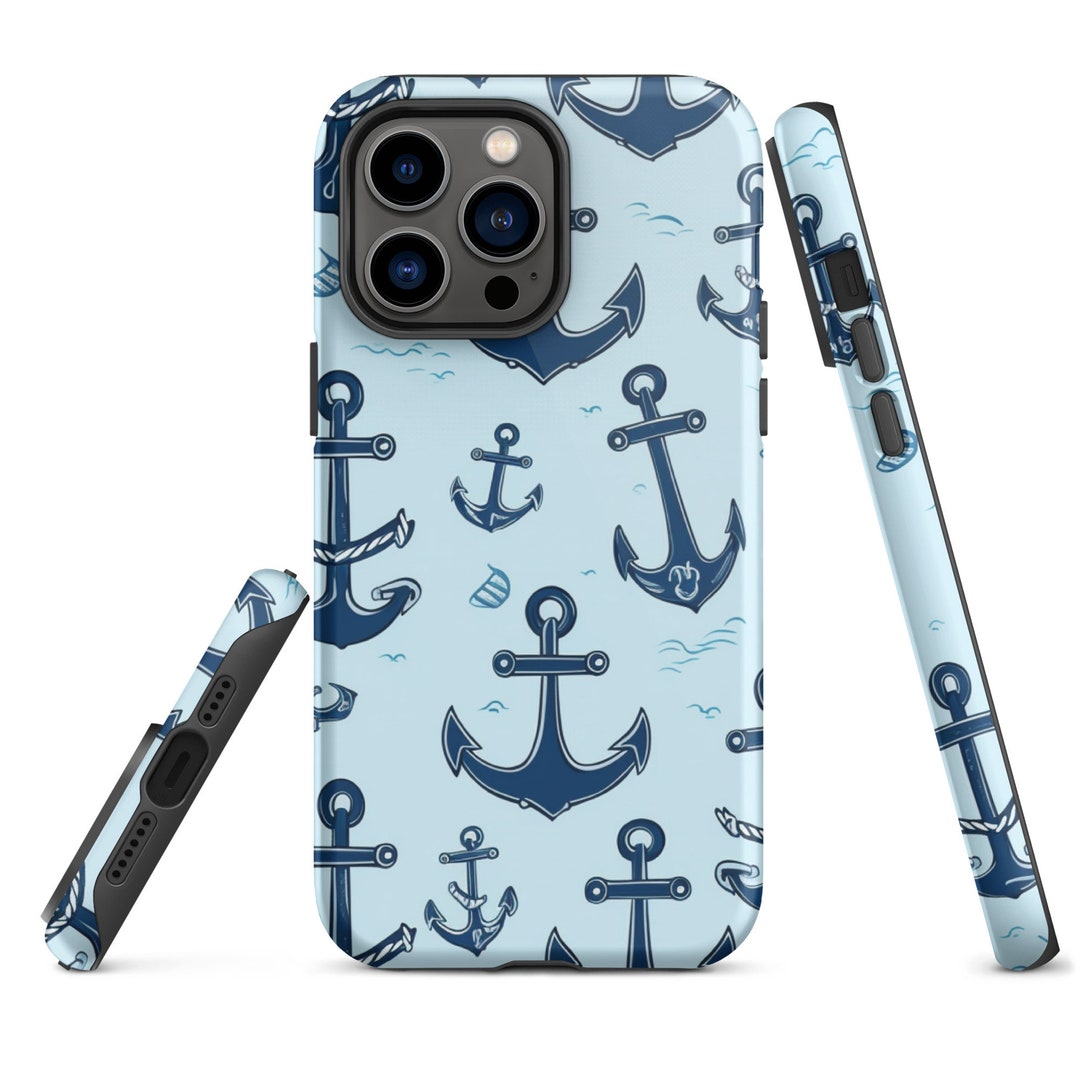 Navy Blue Ship Anchor iPhone Case - Etsy