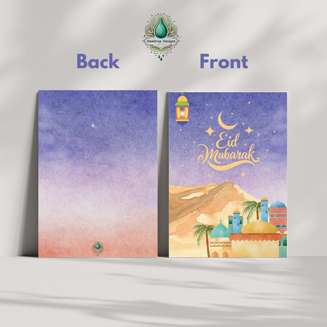Printable Eid Mubarak Card Colorful Eid Greeting Card Digital Eid ...
