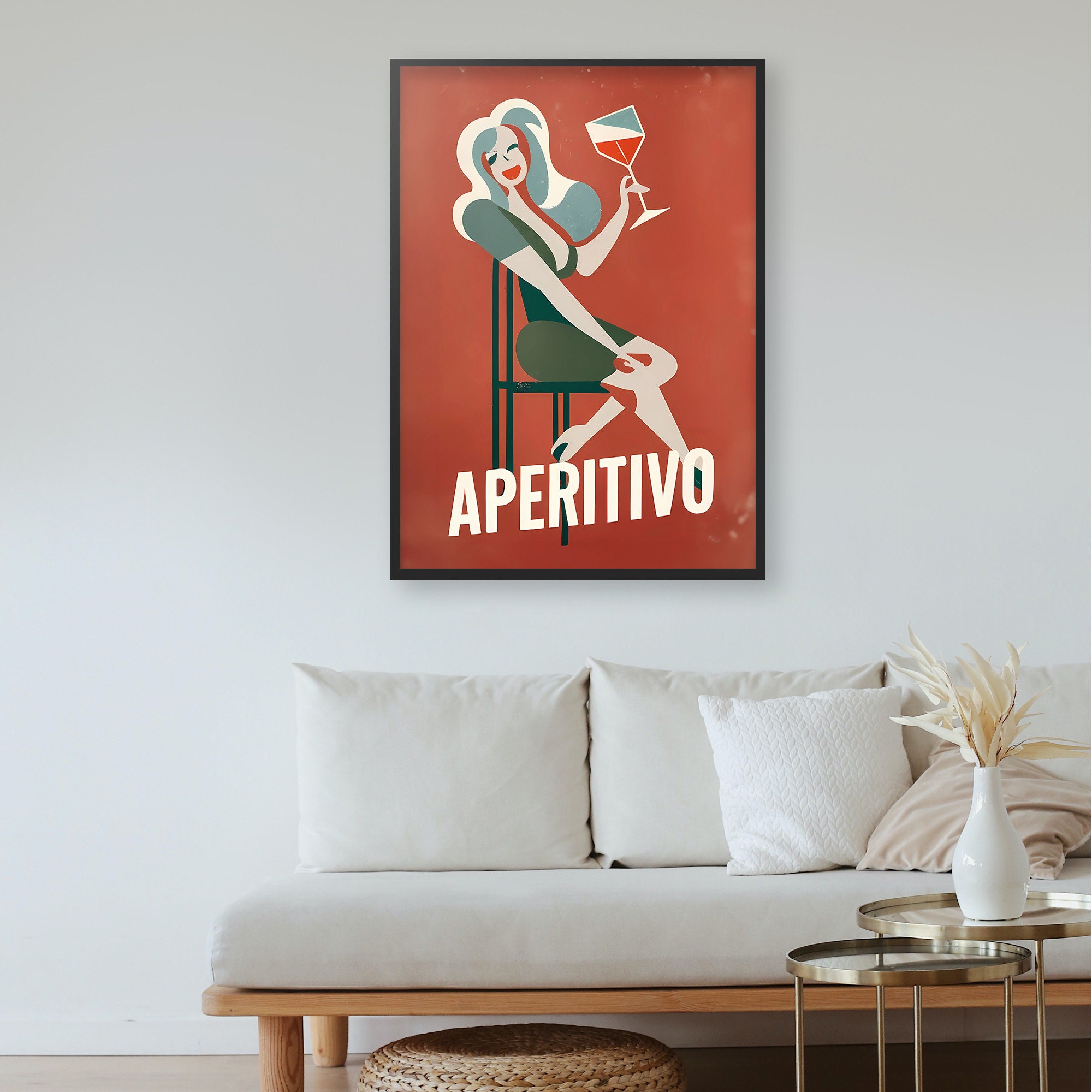 Aperitivo Vintage Italian Poster, Kitchen, Dining Room, Instant ...