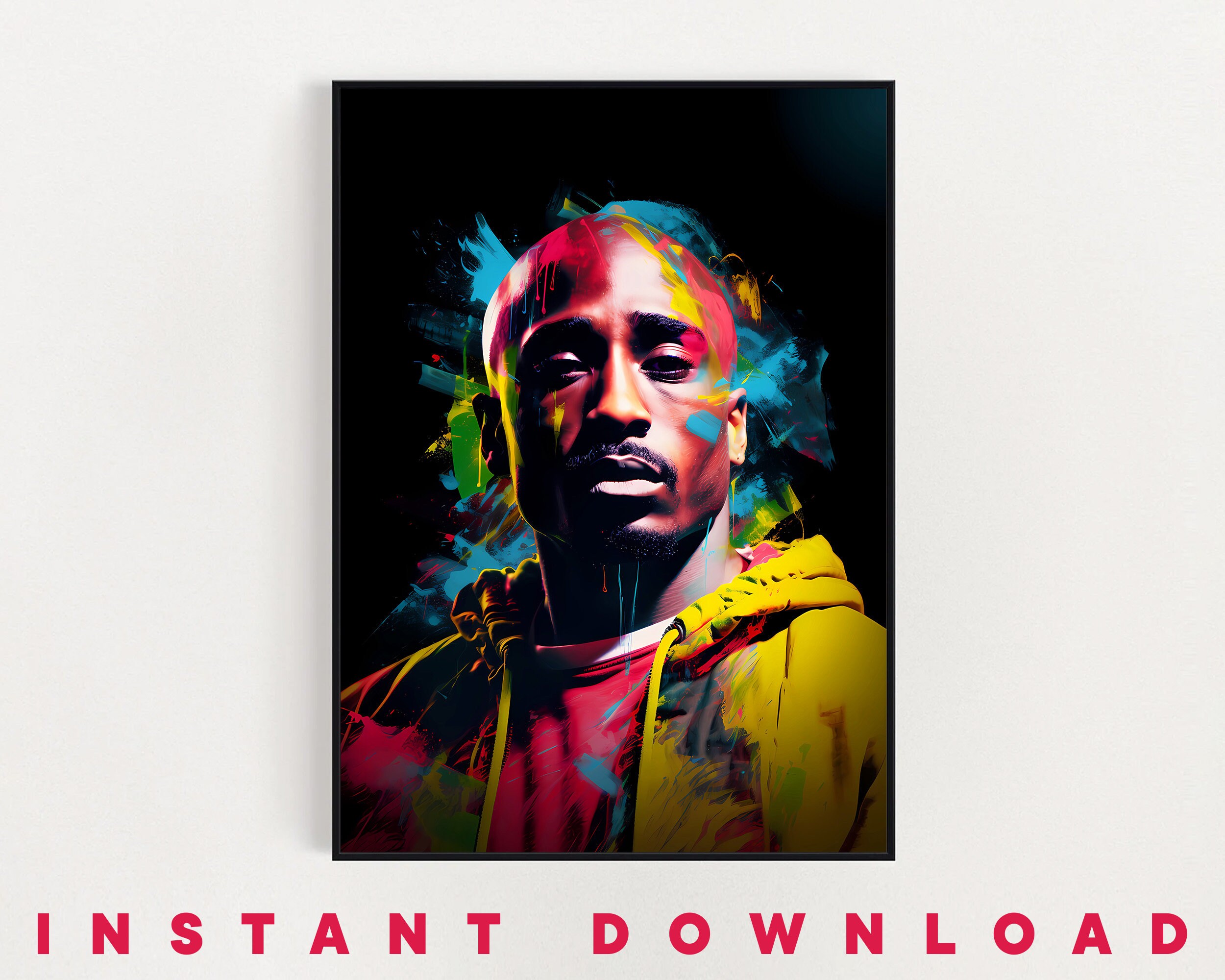 Colorful 2pac Tribute Andy Warhol Style Download Wall Art - Etsy