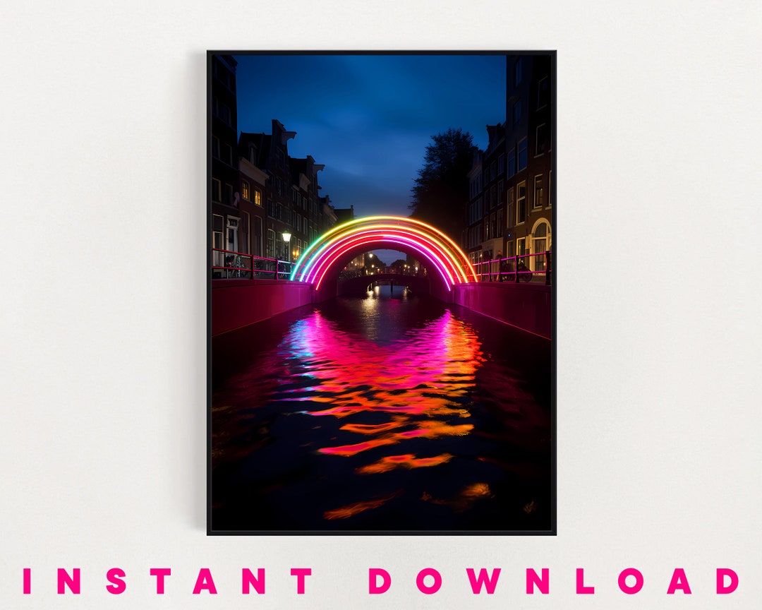 Amsterdam Canal Rainbow - Photography Poster, Colorful, Multicolor ...