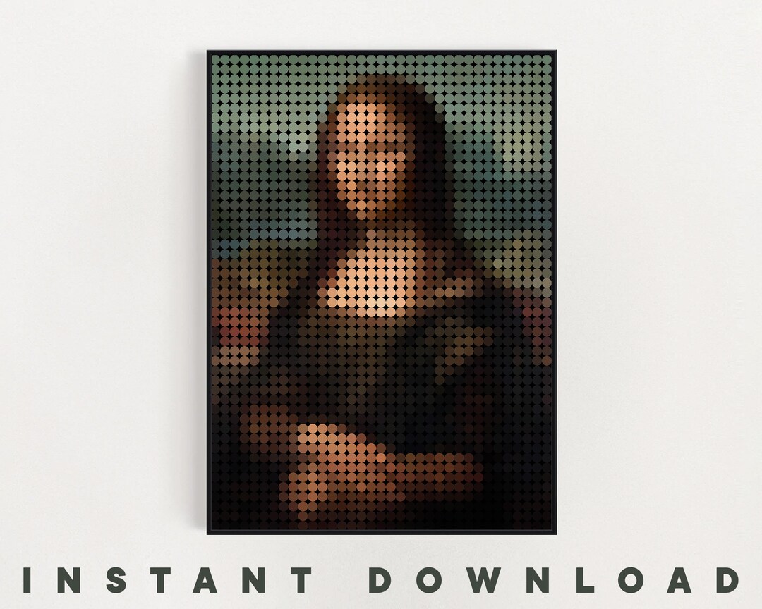 Mona Lisa La Gioconda Dot Art Style, Mosaic, Download Poster Print Art ...