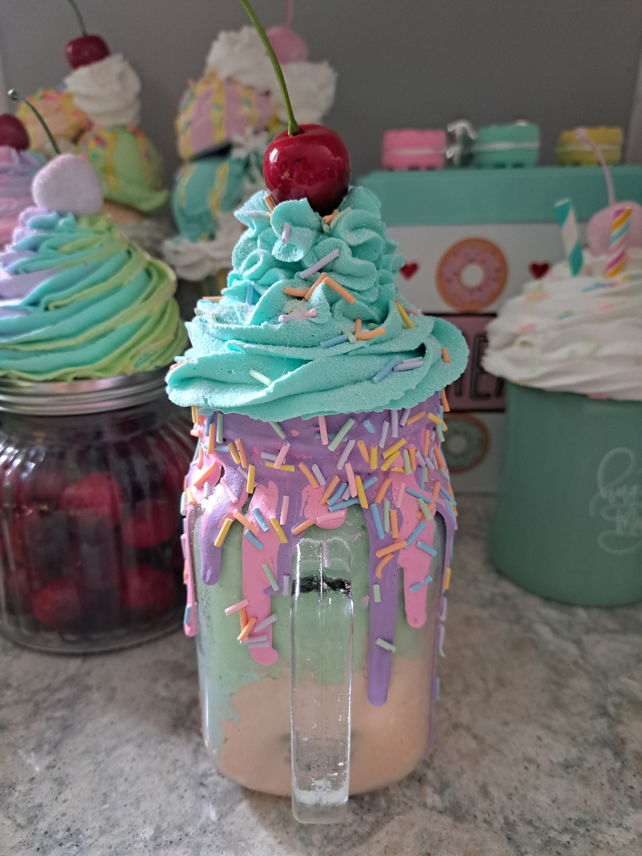 Pastel Faux Ice Cream Milkshake With Skull - Etsy