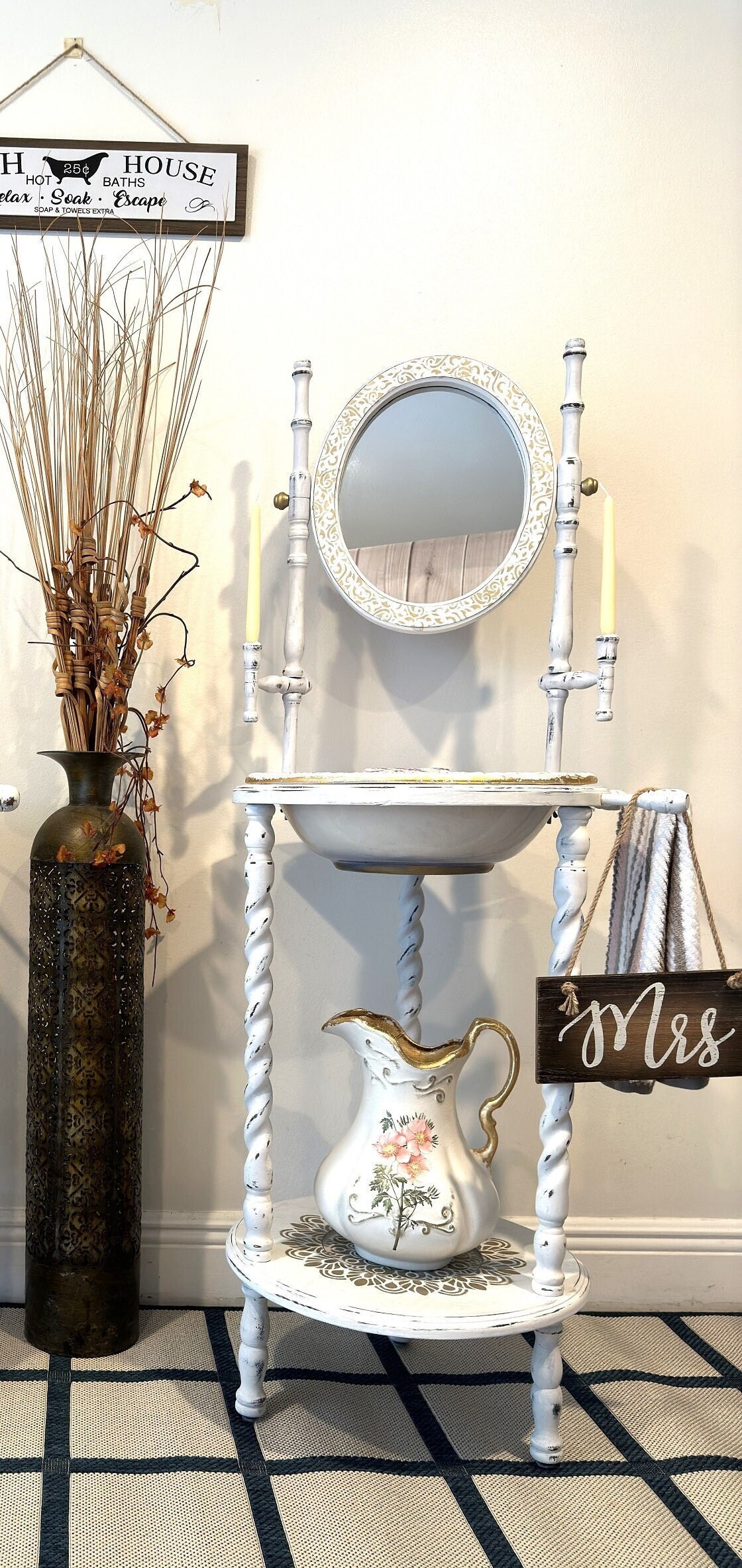 NEW*** Vintage/antique Hand Wash Stand / Vintage Bathroom Sink ...