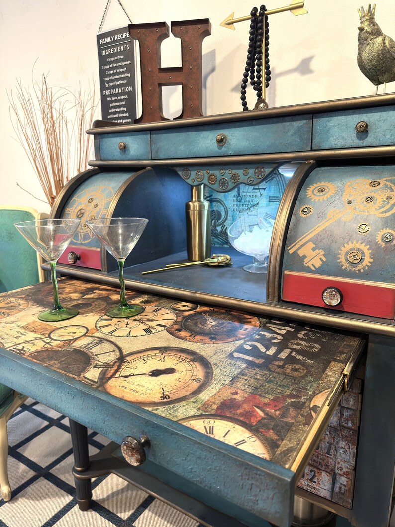 Newsecretary Desk / Desk / Storage Desk / Vintage Secretary Desk / Bar ...