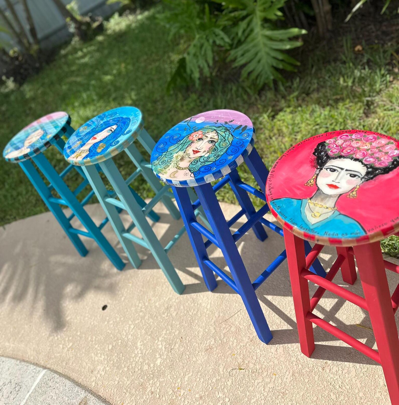 Barstools / Art Barstools/ Vintage Refurbished Stools/upcycle Bar ...