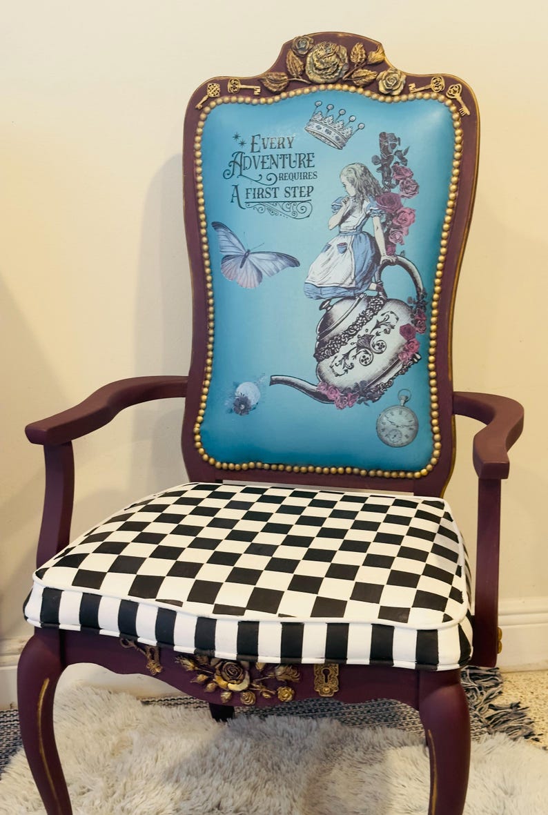 Alice in Wonderland Armchair/ Whimsical Chair/centerpiece Statement ...