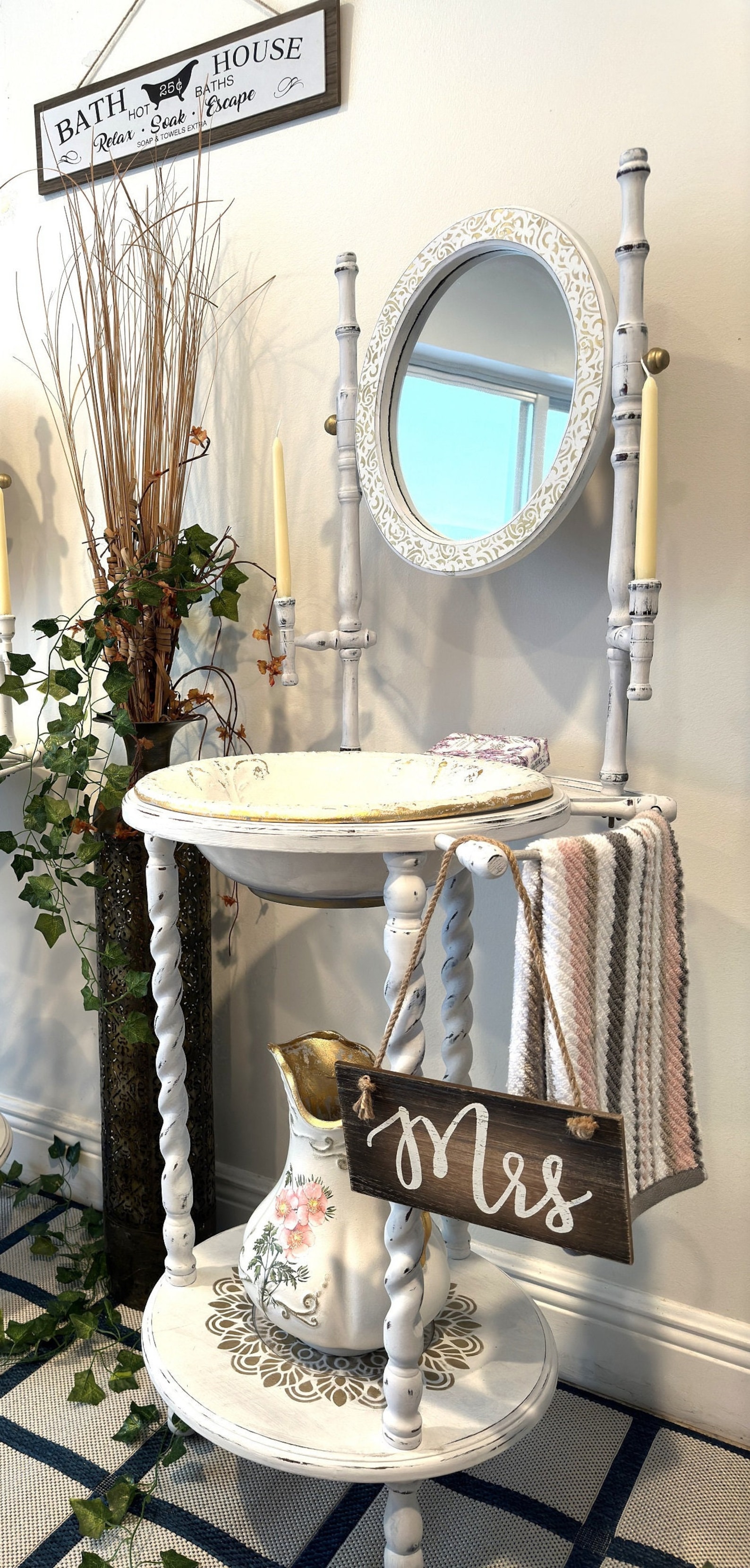 NEW*** Vintage/antique Hand Wash Stand / Vintage Bathroom Sink ...