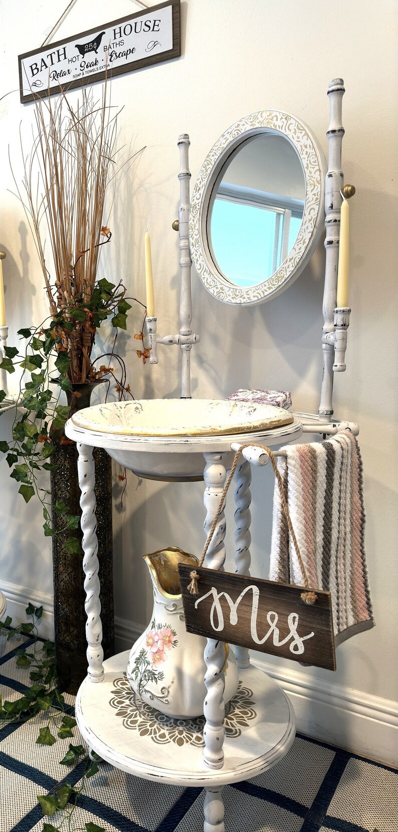 NEW*** Vintage/antique Hand Wash Stand / Vintage Bathroom Sink ...