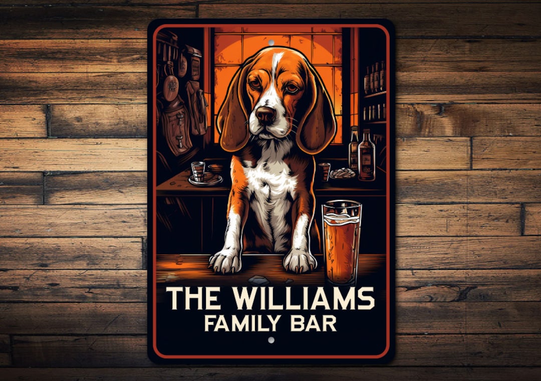 Personalized Beagle Bar Sign, Beagle Owner Sign, Beagle Lover Gift ...