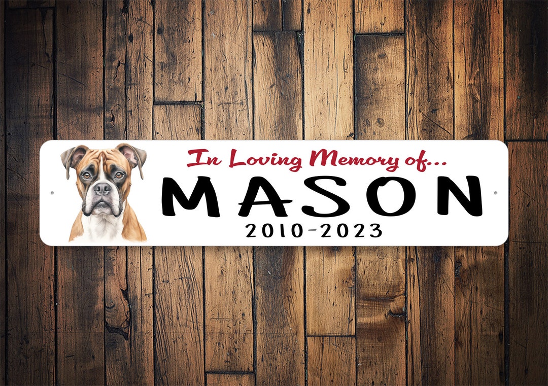 Boxer Memorial Dog Sign Custom Boxer Burial Sign Boxer Dog Sign Dog ...