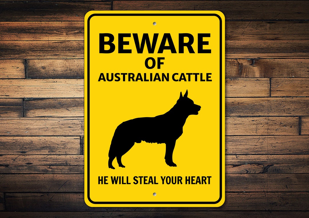 Australian Cattle Sign, Beware Dog Sign, Cattle Dog Gift, Australian ...
