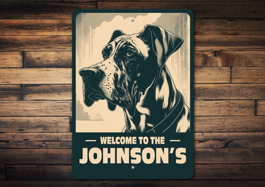 Personalized Great Dane Sign, Great Dane Welcome Sign, Great Dane Dog ...