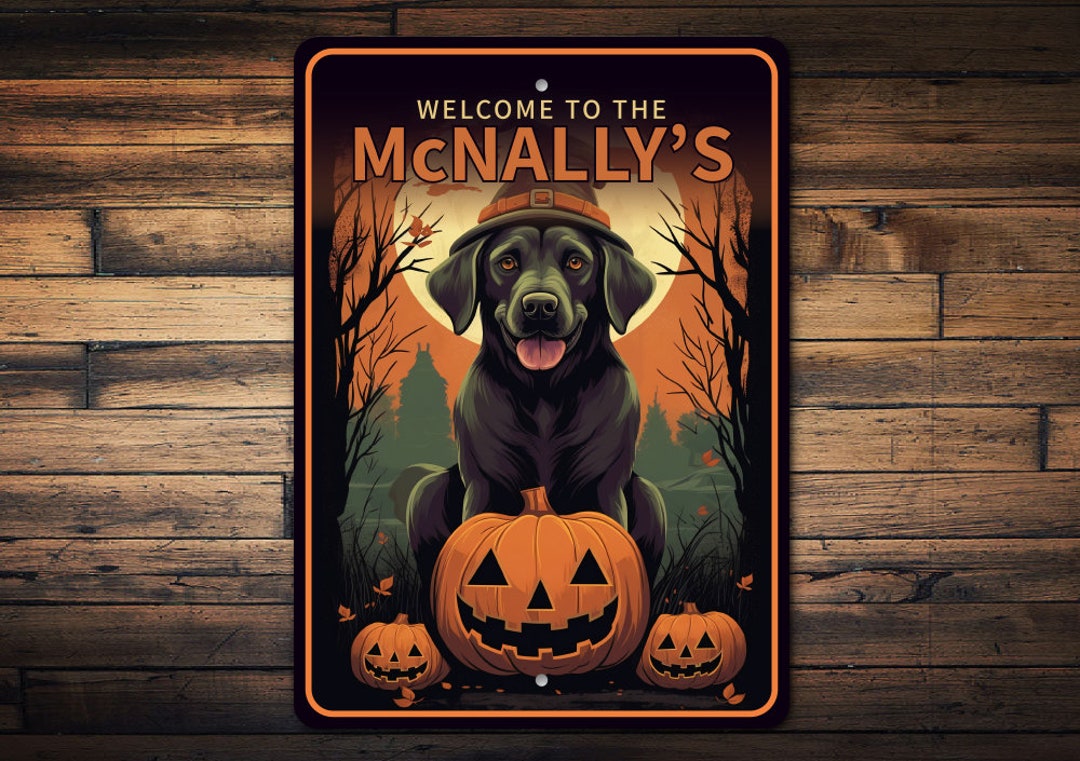 Black Lab Halloween Sign, Black Labrador, Labrador Retriever Decor, Dog ...