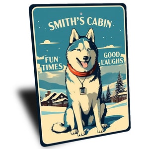 Custom Husky Dog Sign, Family Cabin Sign, Siberian Husky Decor, Custom ...