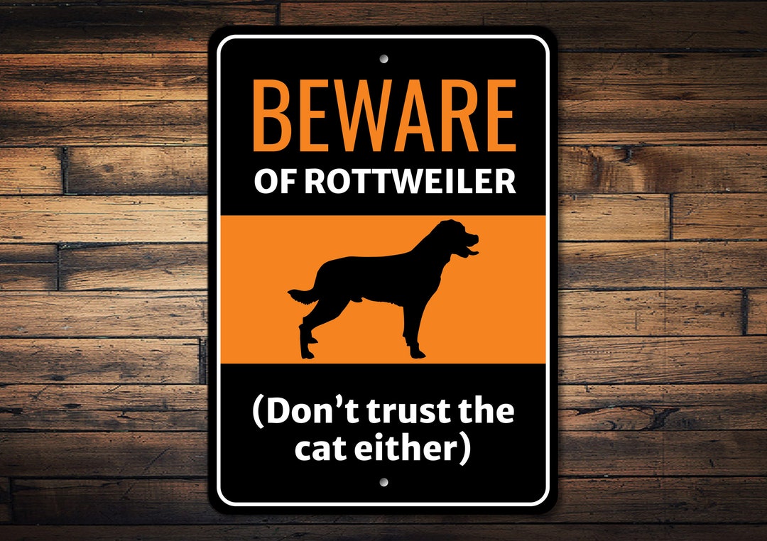 Beware of Rottweiler Sign, Rottweiler Gift, Rottweiler Decor, Dog Breed ...